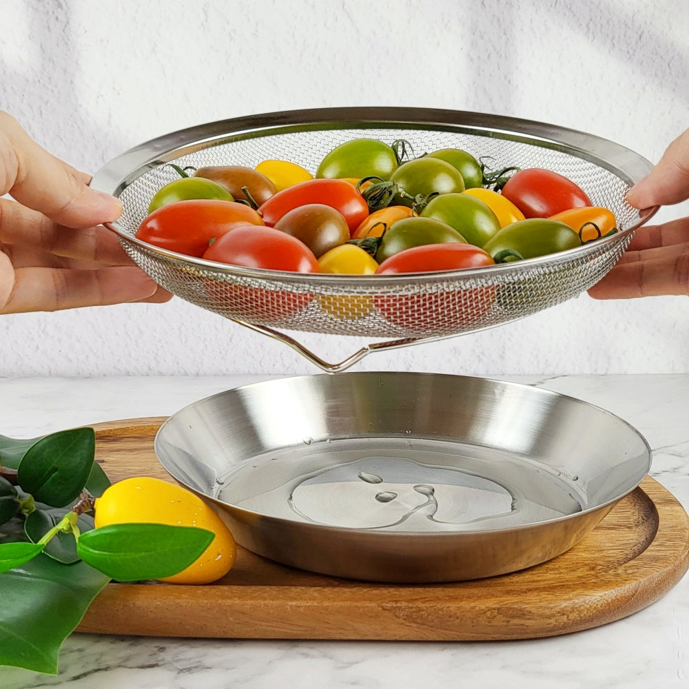 [KITCHEN BLOOMING] Stainless Steel 304 Strainer + Tray Set – NOTAG TAIWAN